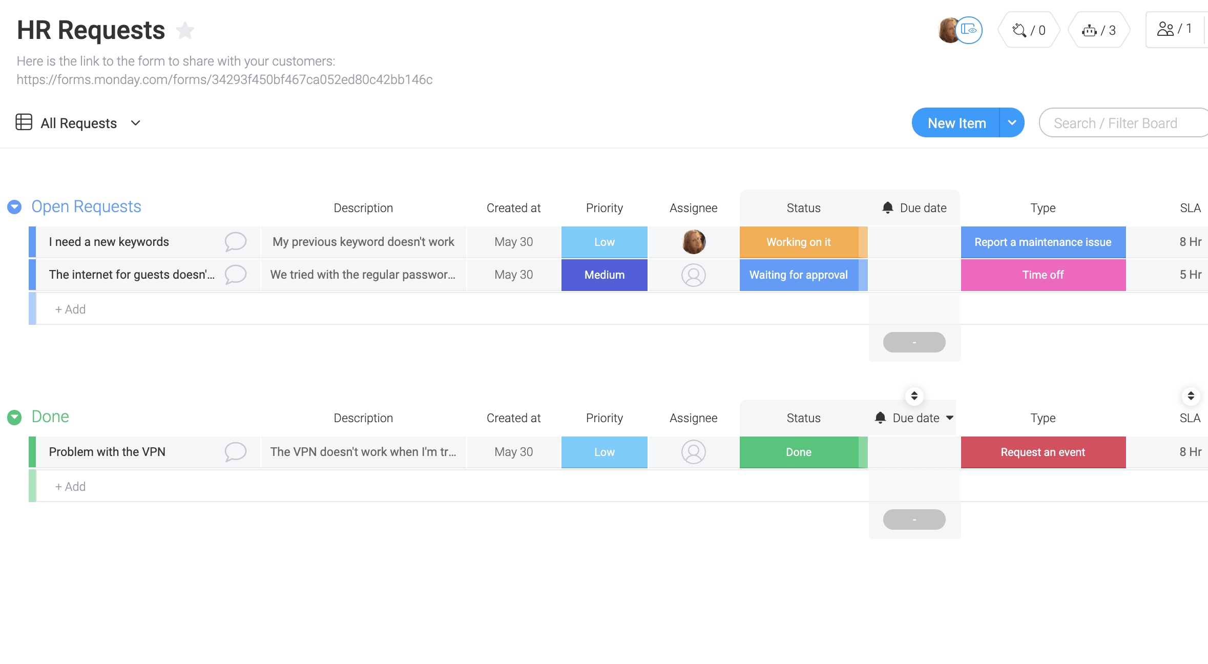 HR requests template | monday.com